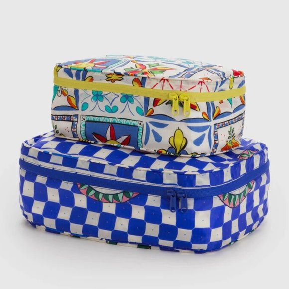BAGGU | Bags | Nwt Baggu Packing Cube Set Vacation Tiles Sunshine Tile ...